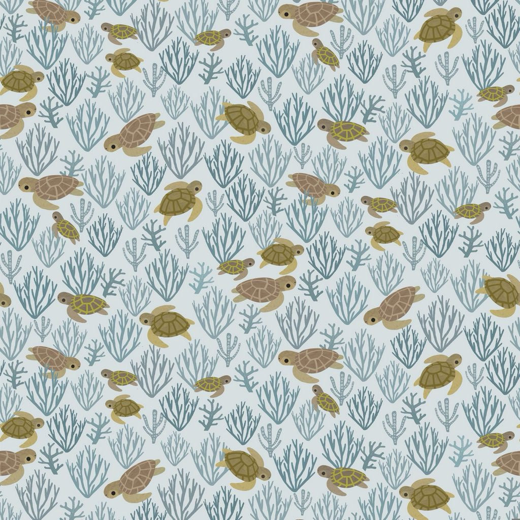 Beyond the Sea - Turtely Cool - Aqua - 44" Wide - Dear Stella